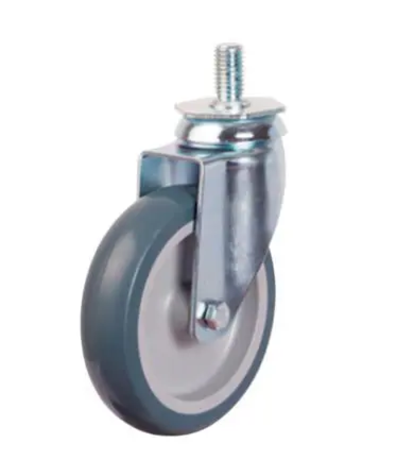 Колесо поворотное без тормоза 30 мм до 20 кг с резьбой М8 цвет серый