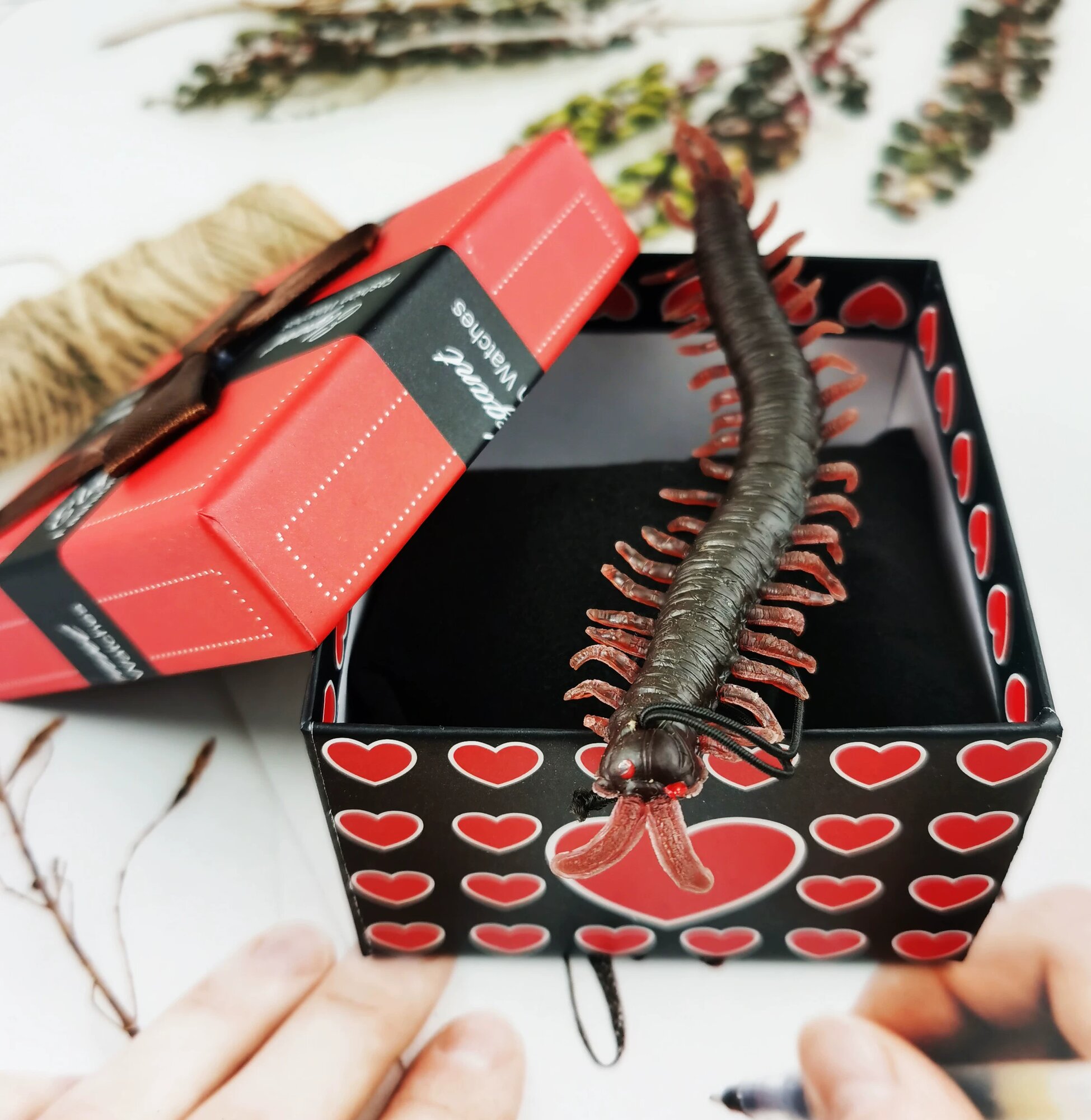 Коробка-сюрприз с реалистичными фальшивыми тараканами и игрушками в виде мелких животных Длинная подарочная коробка в