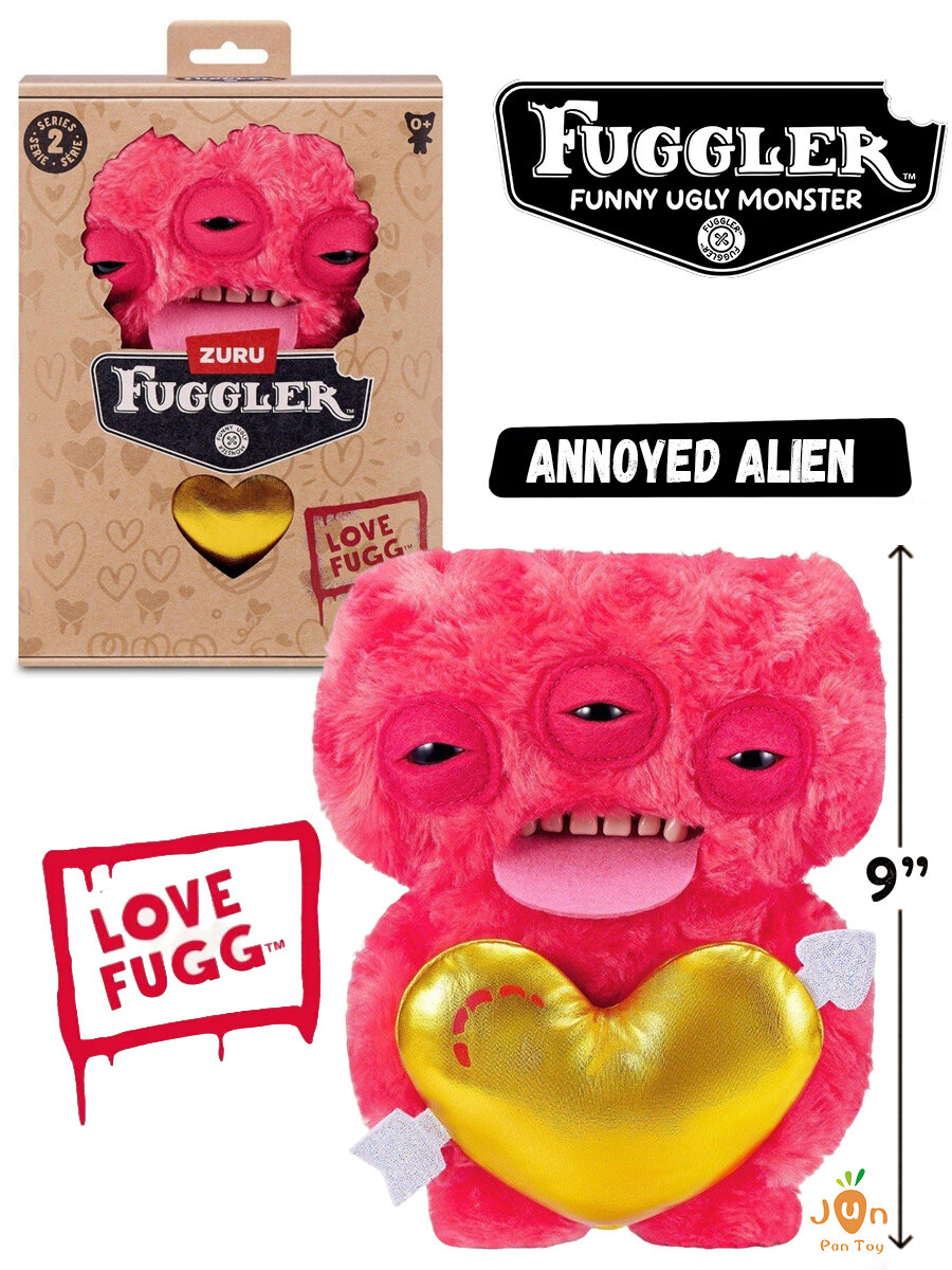 Плюшевые игрушки Spin Master Fuggler Love Fugg Annoyed Alien Plush Toy, 94025 / Уродливый монстр плюшевая игрушка 9 дюймов