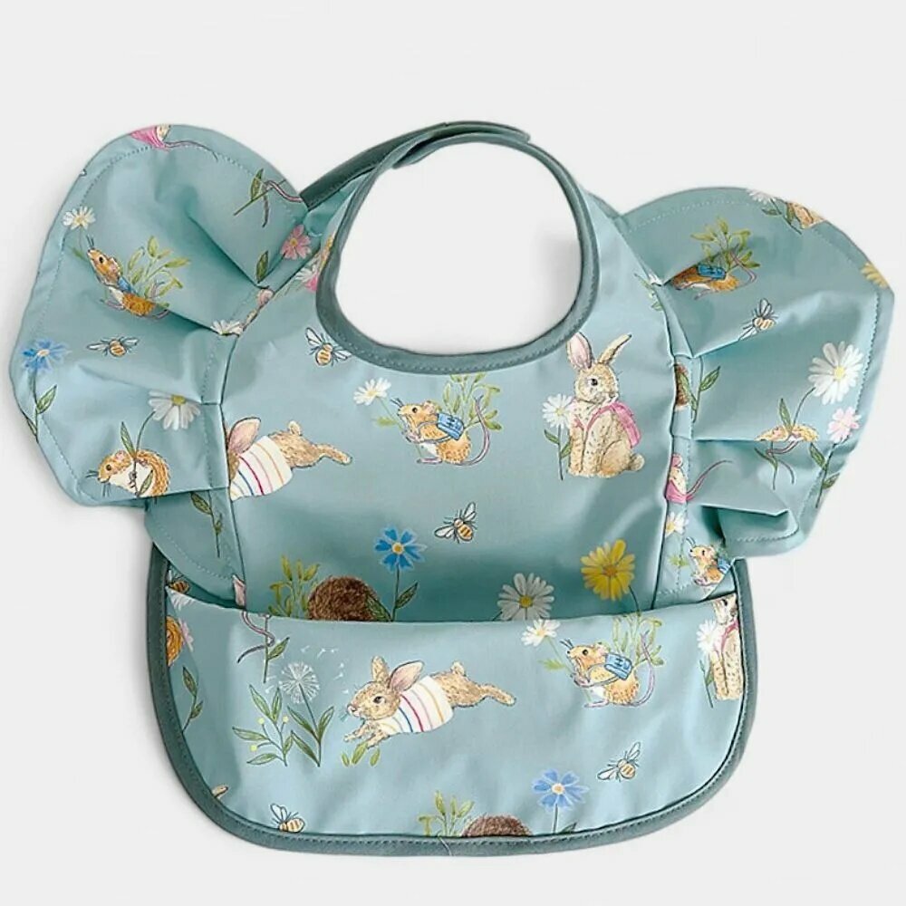 Фартук нагрудник для кормления детский непромокаемый с карманом / Слюнявчик с кармашком для малыша