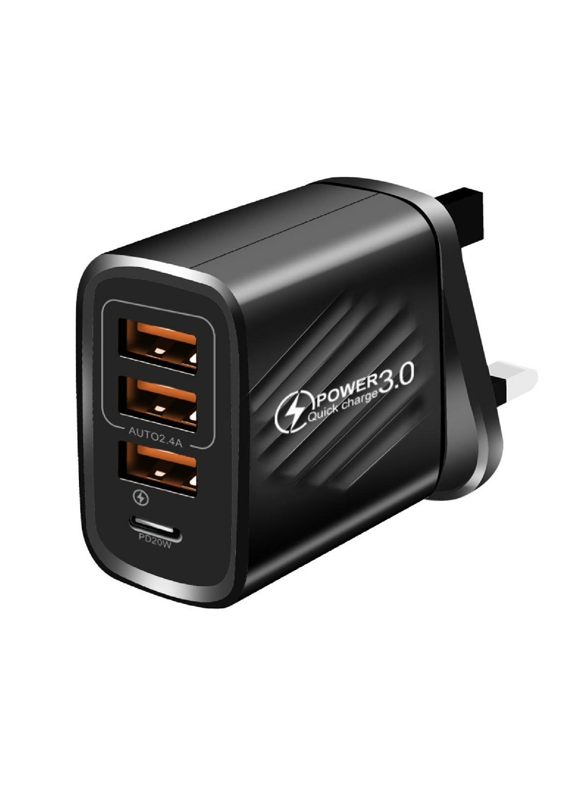 Портативный блок быстрой зарядки с 4 портами для смартфонов планшетов домашнего офиса путешествий