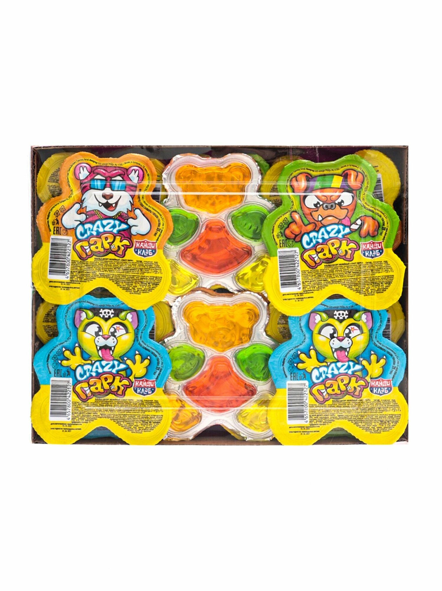 Десерт порционный "Crazy Парк", желейный, ассорти вкусов, 35 мл