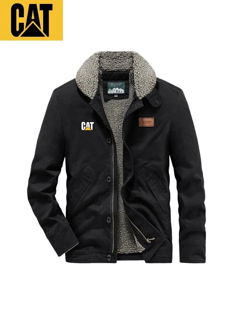 Куртка Caterpillar Мужская куртка с искусственным мехом-утепленная парка в стиле ретро для активного отдыха