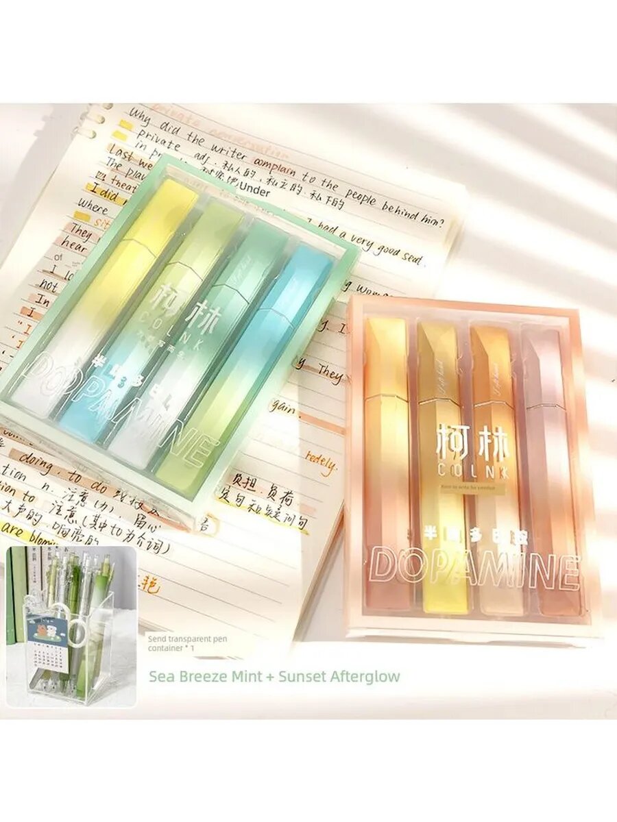 Маркеры (8 цветов, Морская мята + Закат, держатель)