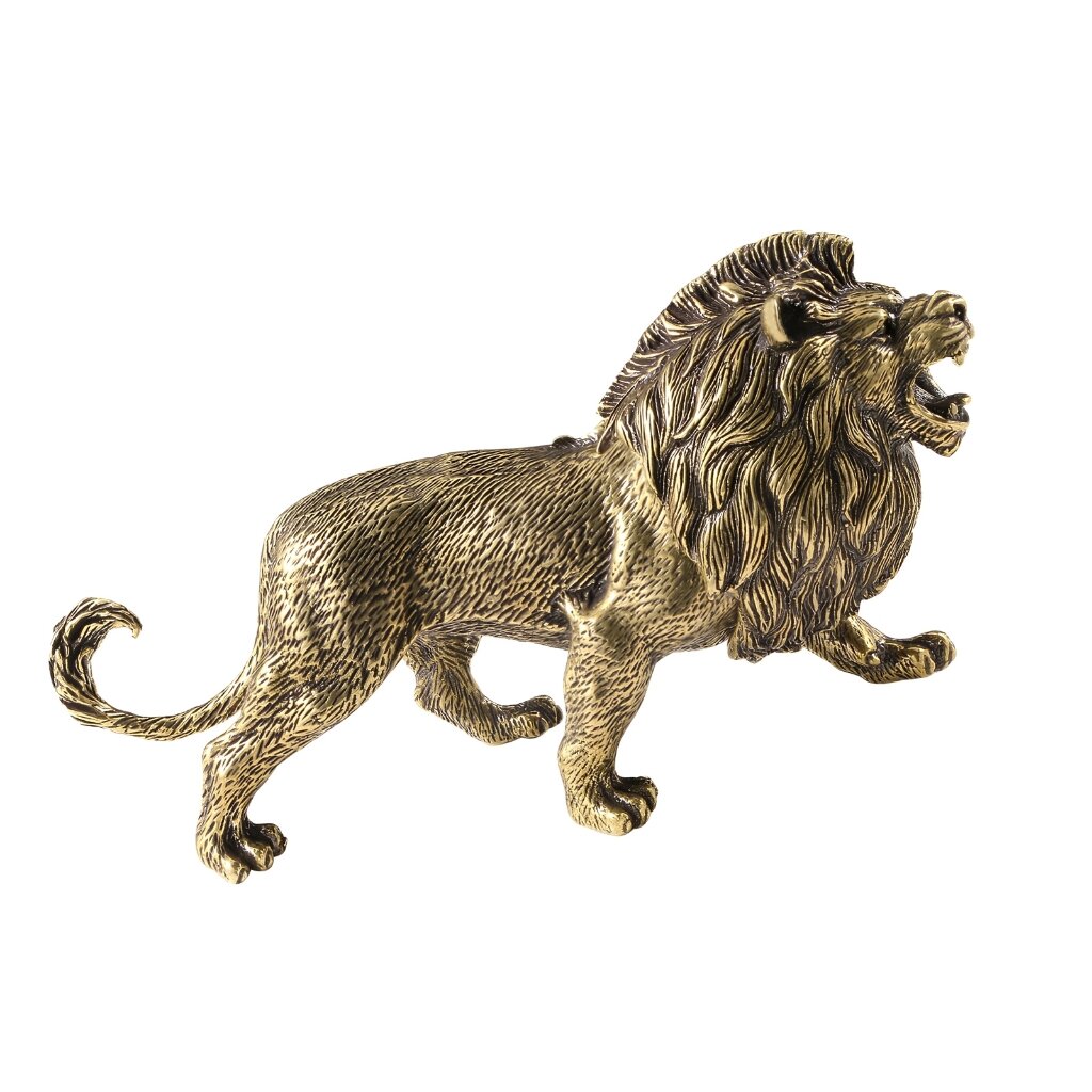 Статуя Льва Металлические Фигурки Животных Скульптуры Украшение Рабочего Стола Домашний Декор