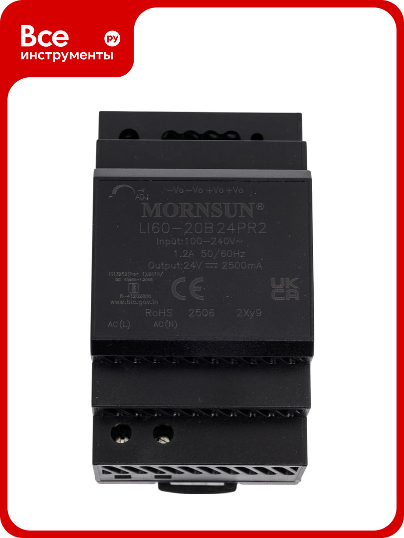 Преобразователь на DIN-рейку MORNSUN AC/DC LI60-20B24PR2 3945655