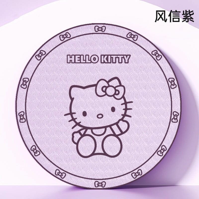 Круглый коврик для прыжков с веревкой в виде котика, амортизирующий звукоизоляционный коврик, круглый коврик для йоги, утолщенный нескользящий коврик для домашних тренировок и фитнеса.