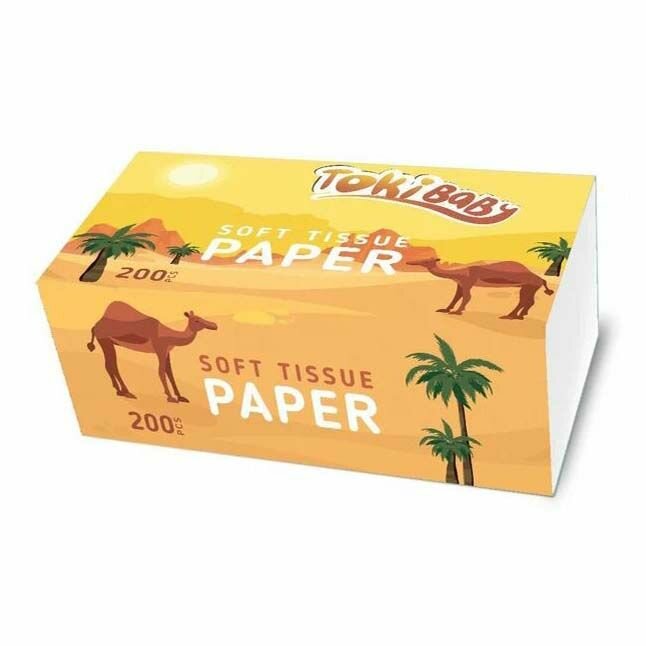 Салфетки бумажные Tokibaby "Элара", универсальные, мягкая упаковка, 200 штук