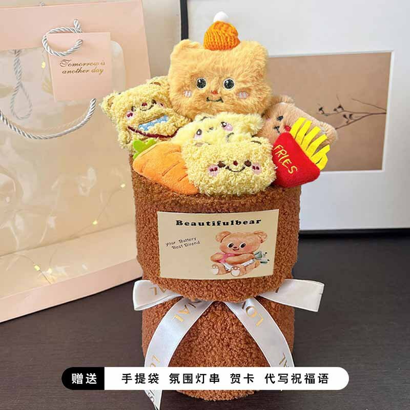 Международный женский день, 8 марта, букет из плюшевых игрушек в виде масляного медведя, мультяшные цветы, день рождения, выпускной, подарки на День святого Валентина, оптовая продажа цветов для лучшей подруги/девушки.