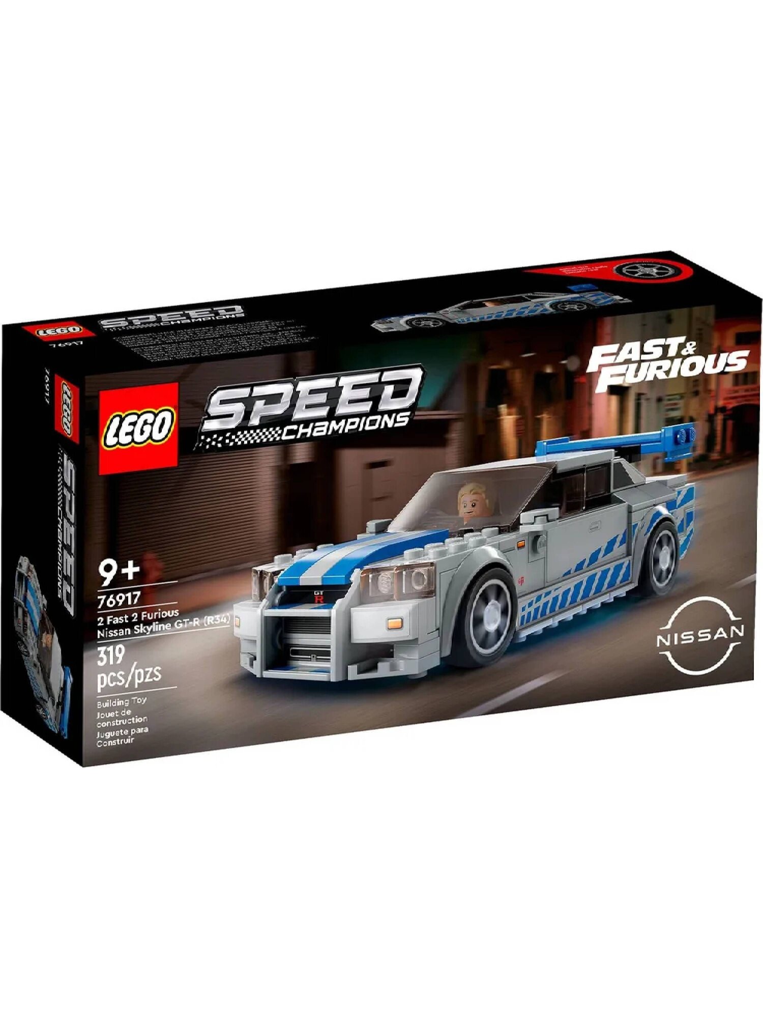 Конструктор LEGO Speed Champions 76917 Двойной Форсаж: Nissan Skyline GT-R (R34), 319 дет.