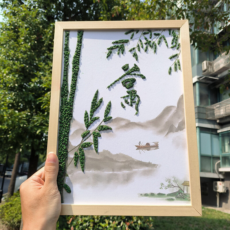 Картина из бобов по двадцати четырем солнечным термам, картина из пяти злаков и круп, 3D-картина из семян для дошкольников, набор материалов для рукоделия