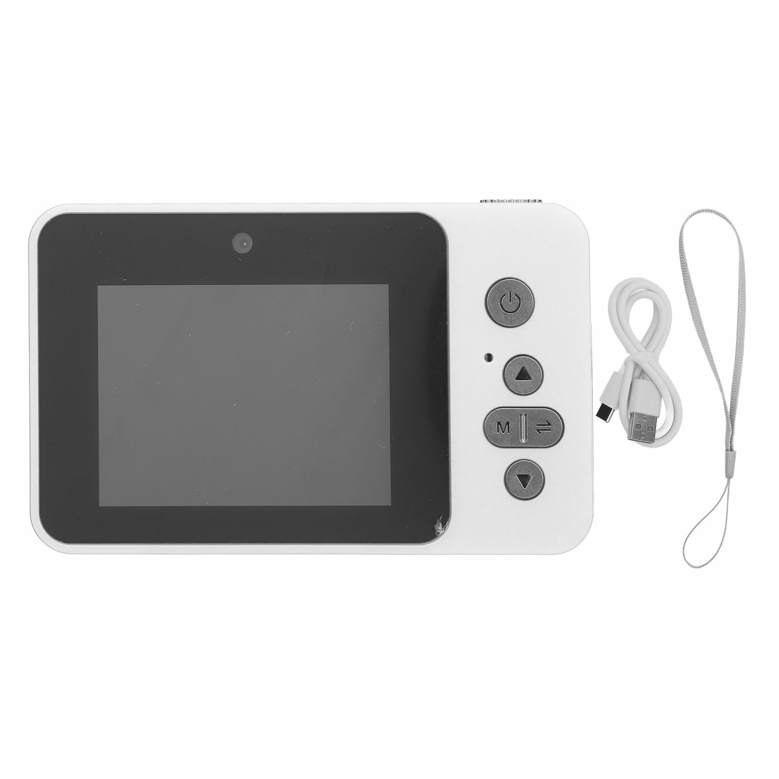 Цифровая камера 48MP 1080P Передняя задняя двойная линза 2,4-дюймовый IPS-экран Электронная стабилизация изображения Цифровая селфи-камера Белая