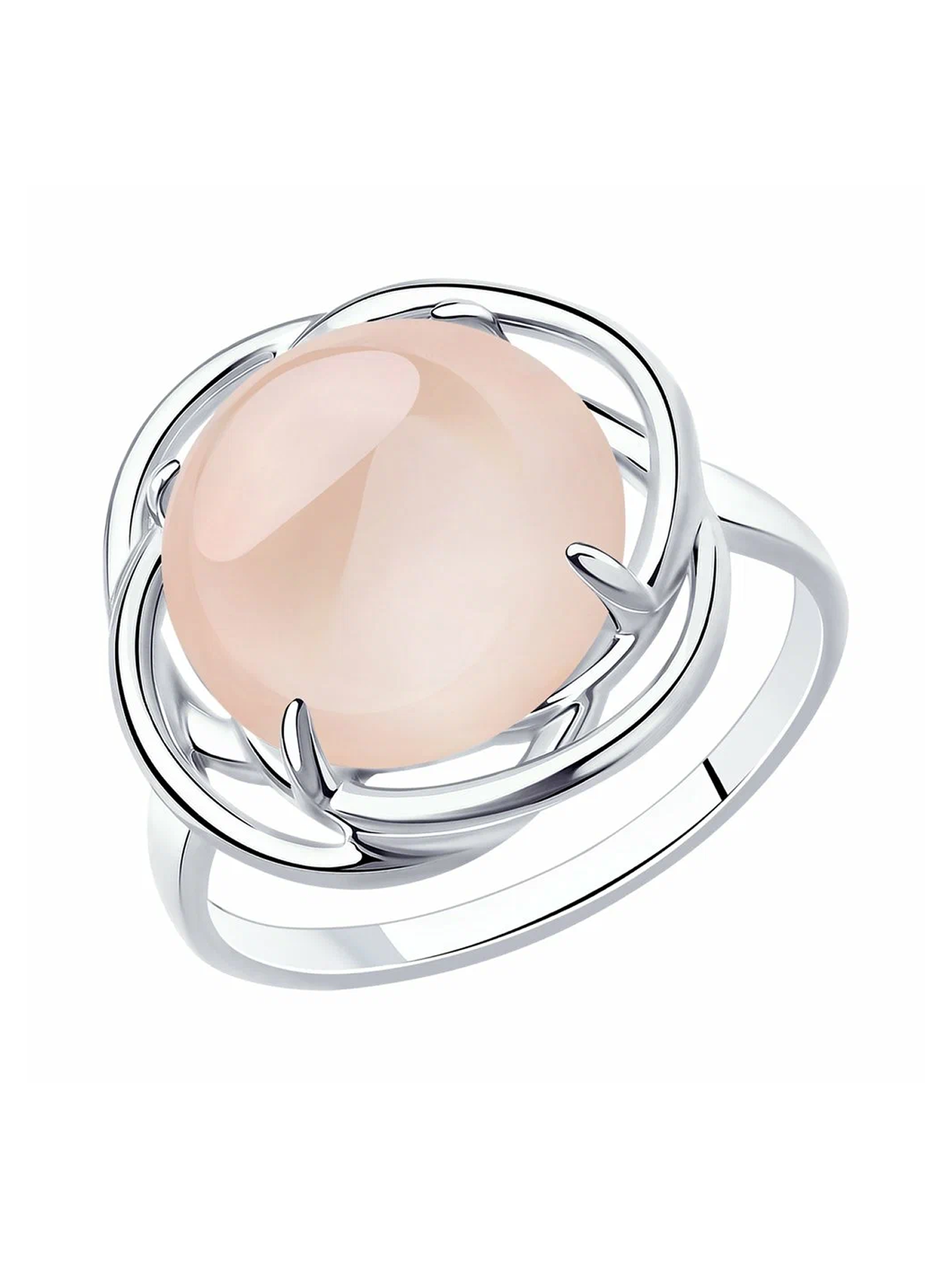 Кольцо, серебро, 925 проба, родирование, раухтопаз