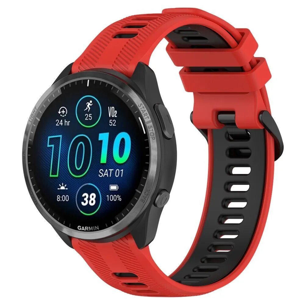 Двухцветный спортивный 22 мм силиконовый ремешок для Garmin Forerunner 965 955 Solar 945 935 745