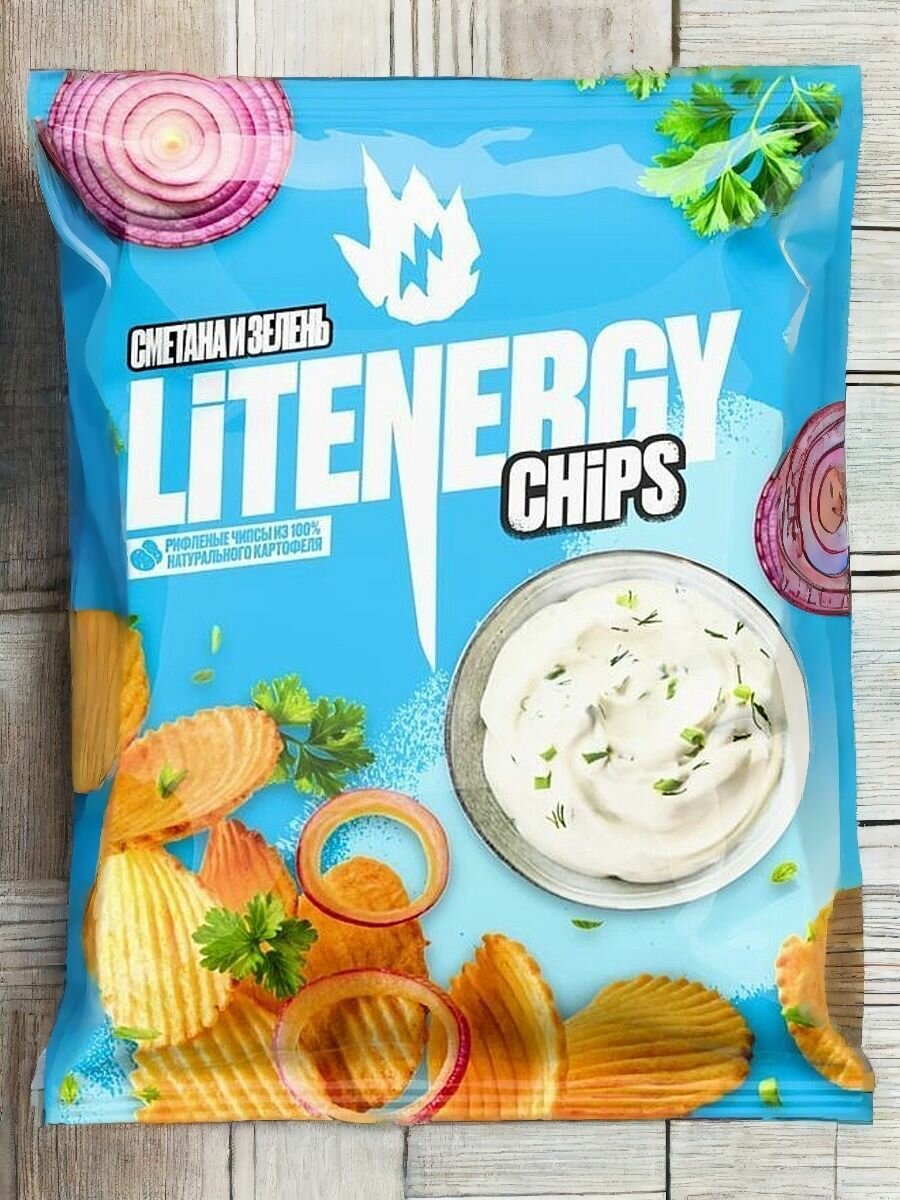 Чипсы картофельные Lit Energy Сметана и зелень 10 шт х 120 г