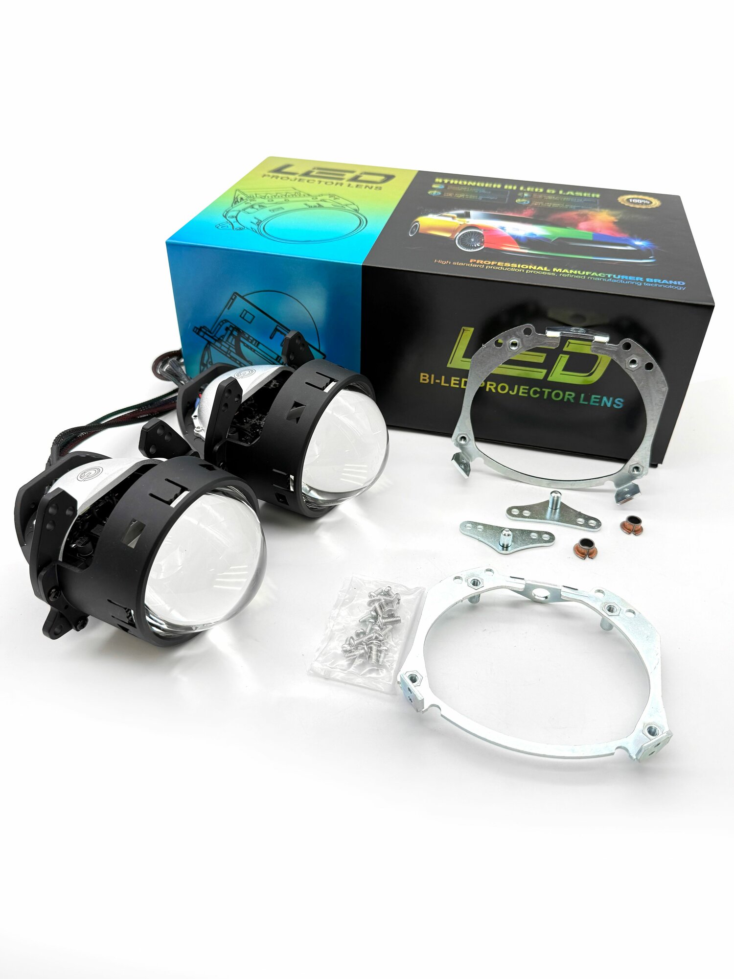 Светодиодные билед модули GQ L8D для адаптивных фар AFS BMW 7 E65 2001-2005 / Линзы bi-led gq L8D для АФС Бмв 7 Е65