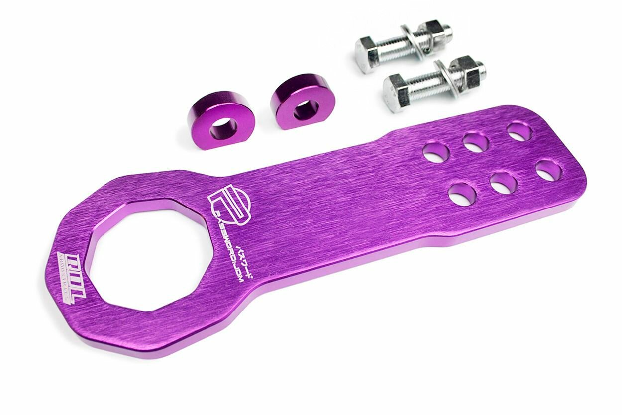 Крюк буксировочный JDM, прямой, фиолетовый