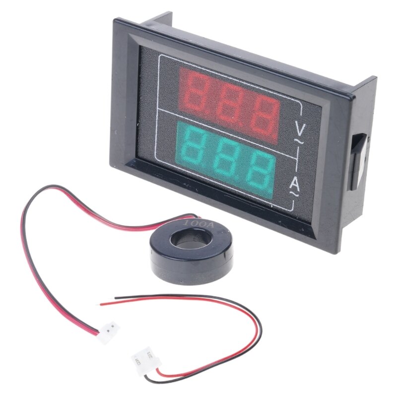 Вольтметр Амперметр Двойной Светодиодный Цифровой Дисплей Измеритель Напряжения Тока Панель с Соединительными Проводами Ампер Вольтметр Детектор