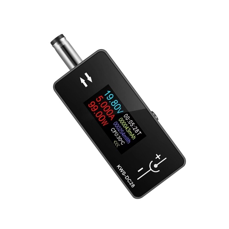 Амперметр напряжения 0,96 дюймов Цветной дисплей DC5.5x2.5 Интерфейсный Тестер Измеритель мощности 4-30 В 0-12A 0-360 Вт Цифровой Тестер