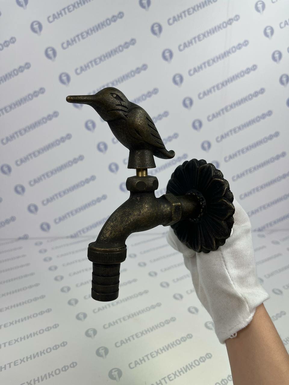 Кран садовый с носиком декоративный SANTERA Колибри 1/2"Н + отражатель, бронза (ST202BIRD)