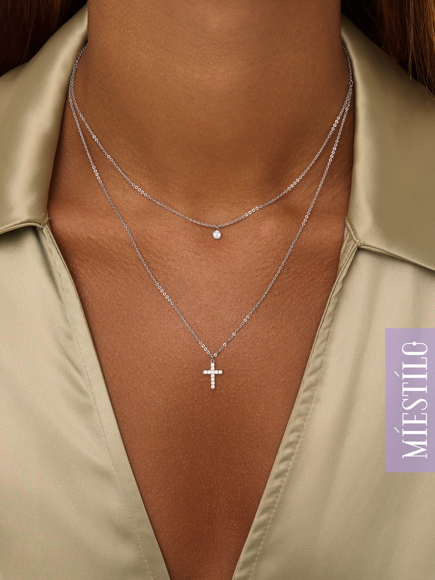 Колье, серебро, 925 проба, родирование, фианит