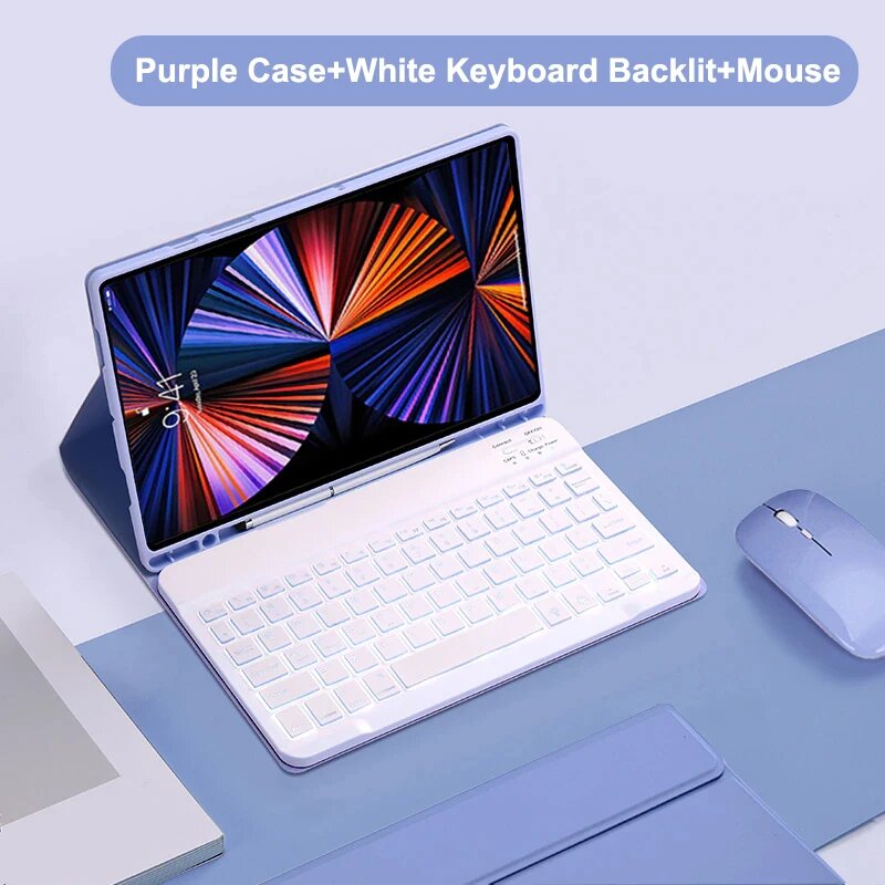 Чехол-клавиатура EWA для iPad, русская раскладка iPad Air 13 (M2-M3), Purple B