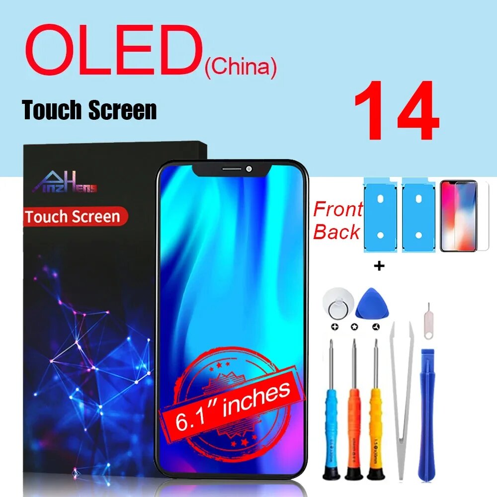 PINZHENG Высококачественный экран INCELL LCD OLED для iPhone 14 Pro 15 Plus 13 Pro Max OLED For i14