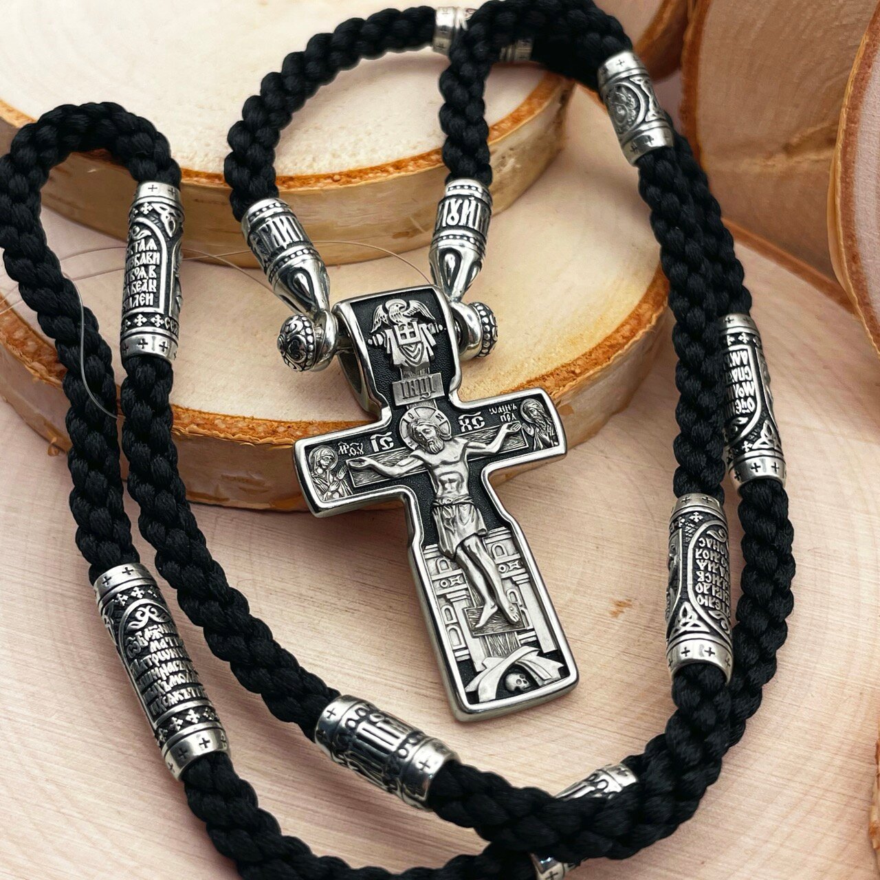 Крестик, серебро, 925 проба, чернение, оксидирование