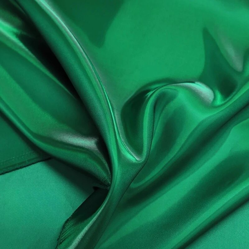 Водянистый атлас 100% полиэстер 1,5 м Изумрудный, 8M, emerald