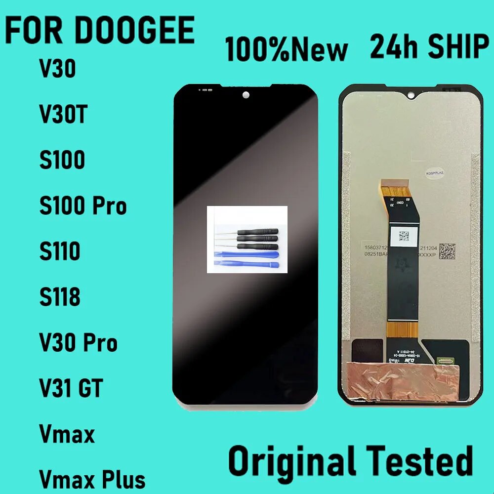 Новый оригинальный дисплей 6.58' 2408*1080 для DOOGEE V31 GT V Max S118 Vmax Plus S100 PRO S110 V30, сборка LCD-экрана с тачскрином (Pantalla)
