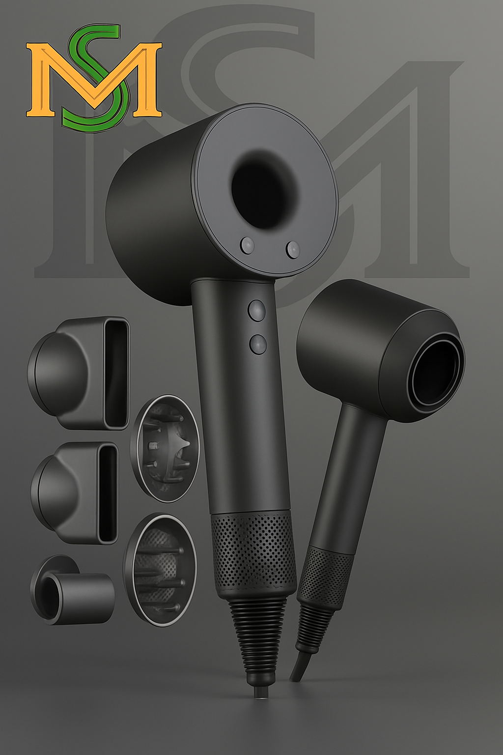 Фен для волос Фен с ионизацией Профессиональный фен Стайлер для укладки и выпрямления волос 5 в 1 серый