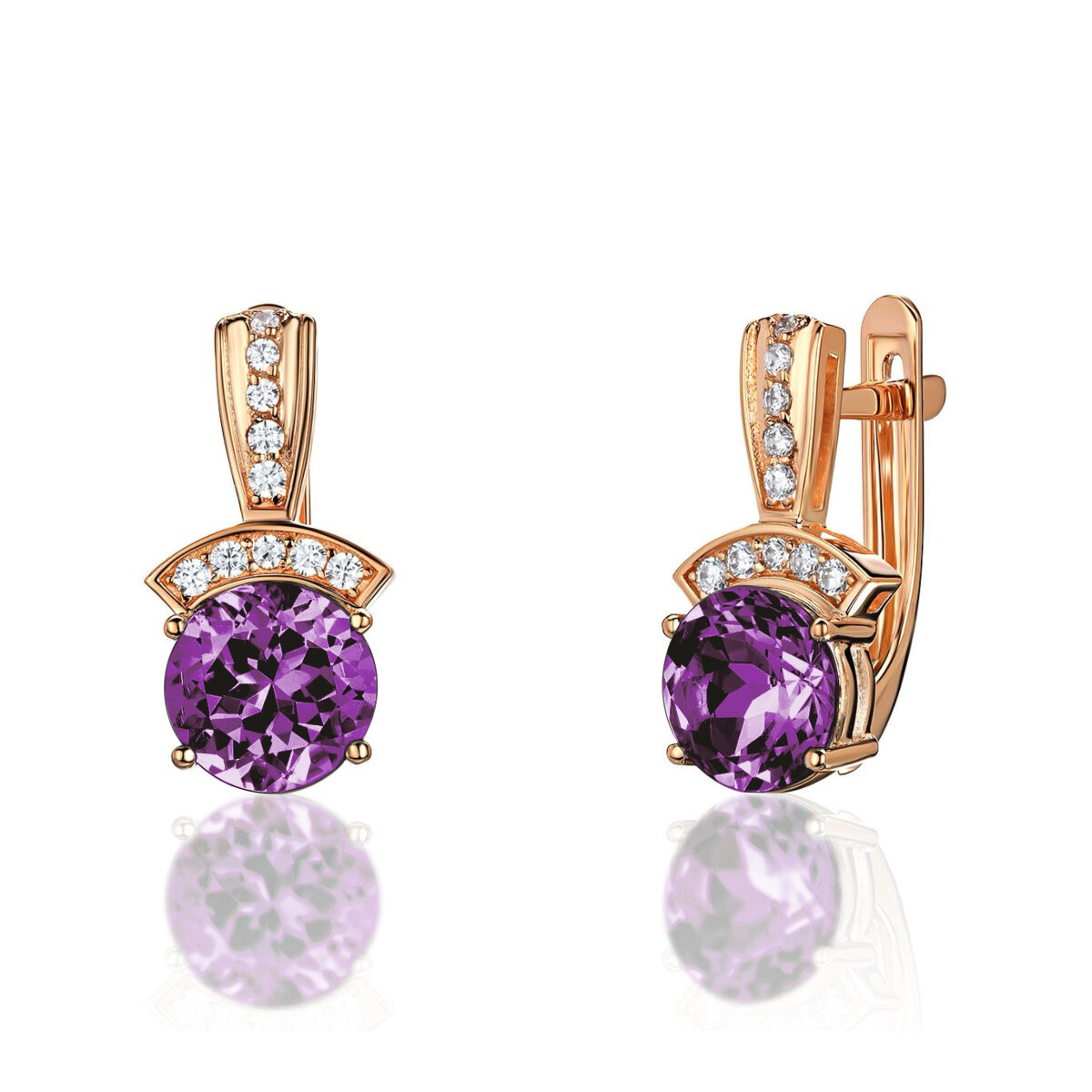 Серьги Эстет, красное золото, 585 проба