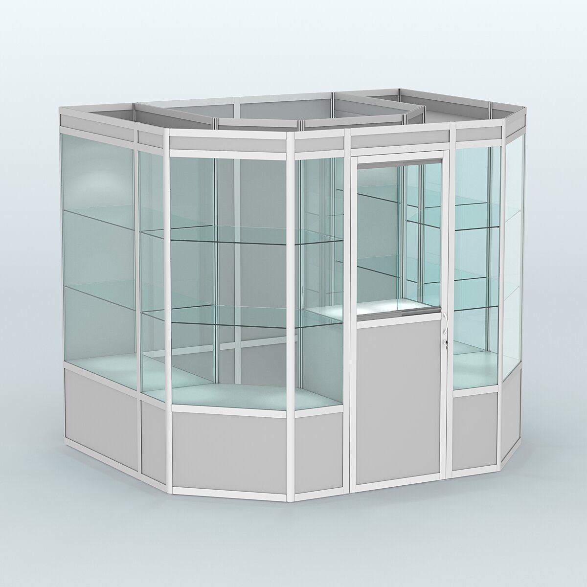 Павильон из профиля пристенный №7а (4,32 кв. м), Серый