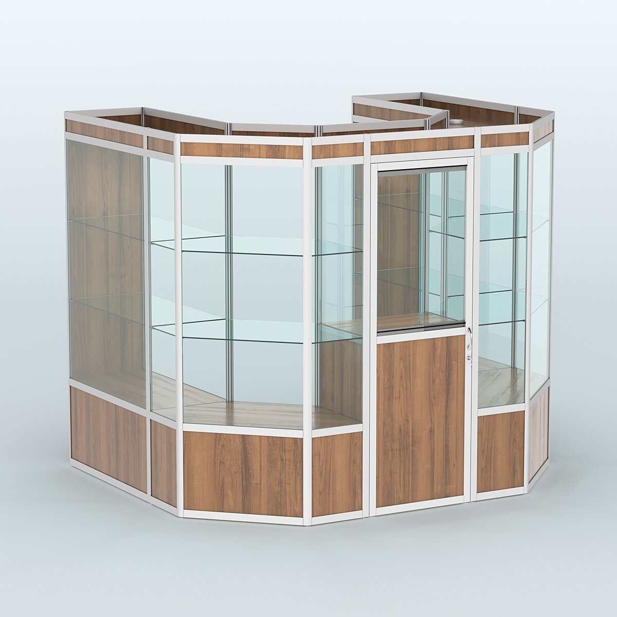 Павильон из профиля пристенный №3а ( 4,32 кв. м), Орех