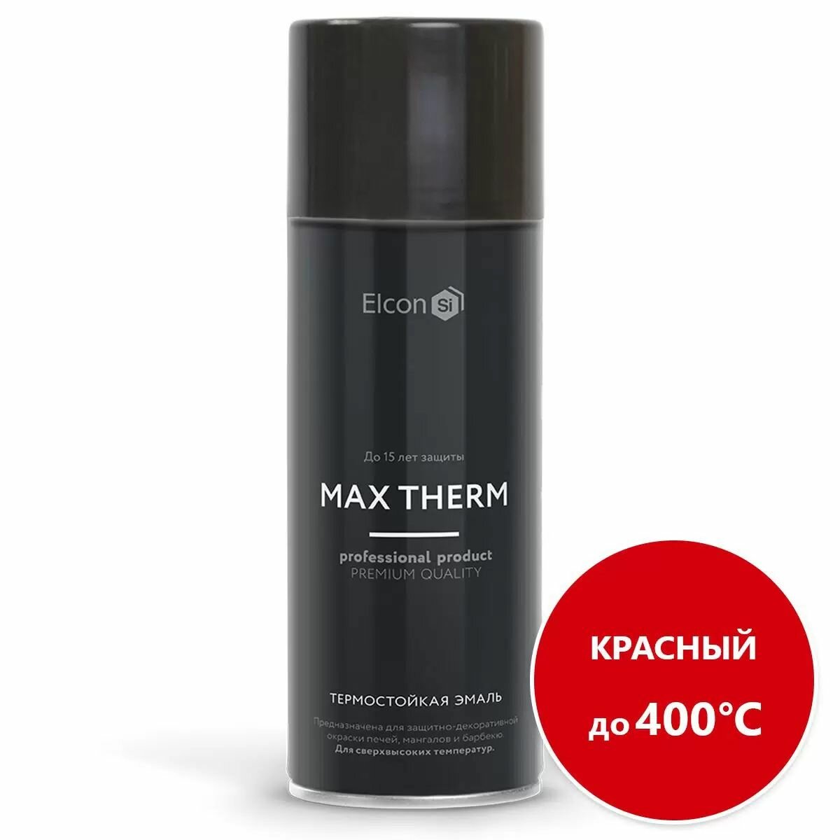 Краска Elcon Max Therm термостойкая, до 400 С, красная, аэрозоль, 520 мл