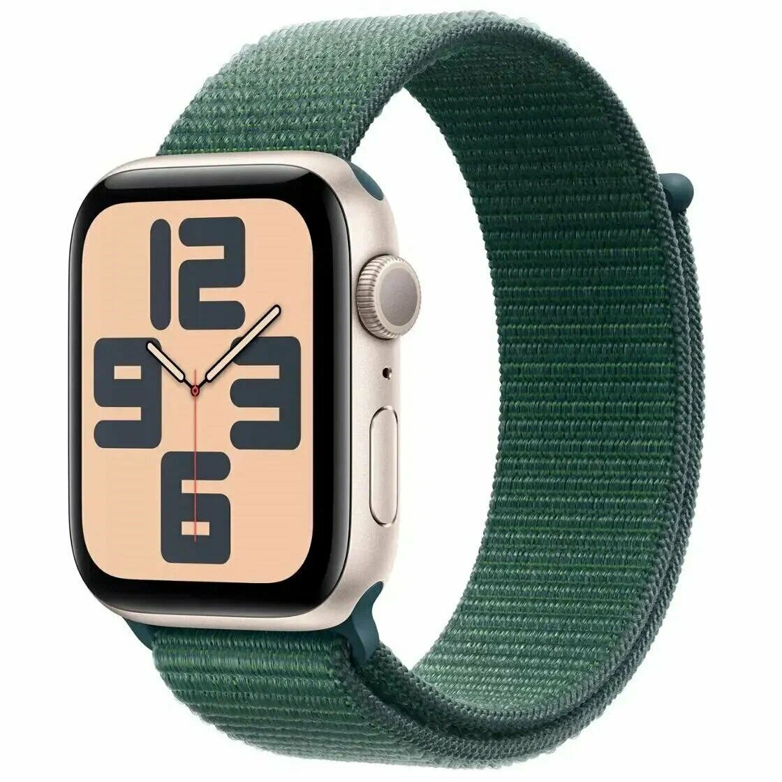 Умные часы Apple Watch Series SE 2024 44 мм Aluminium Case GPS, Starlight/Lake Green Sport Loop
