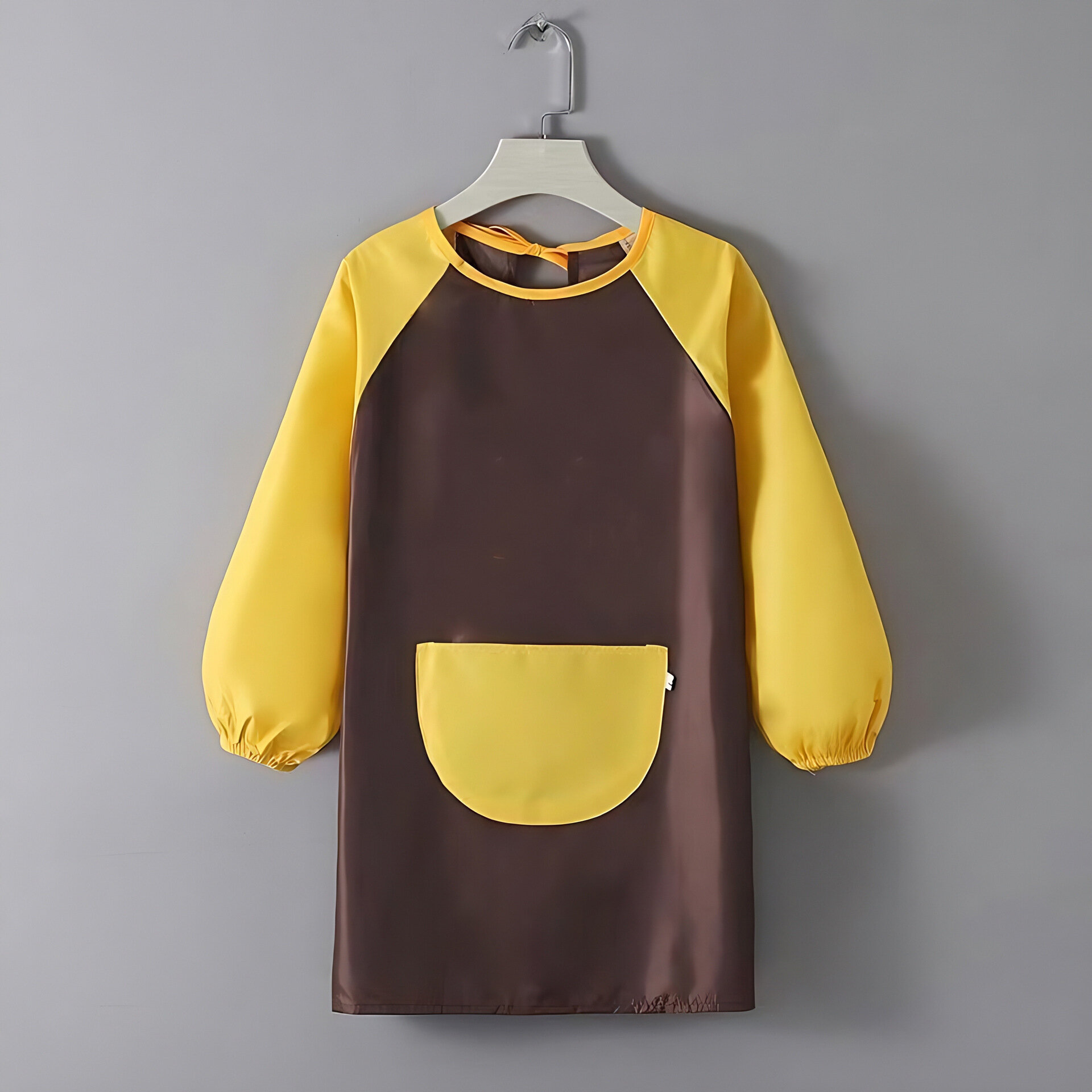 Детский фартук для рисования, водонепроницаемый и устойчивый к пятнам халат с длинными рукавами, одежда для детского сада, защитная одежда с индивидуальным принтом для еды.