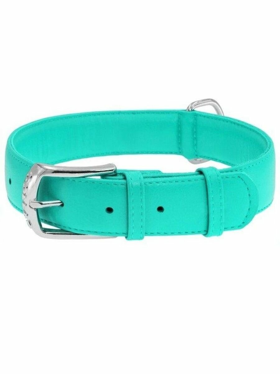 Ошейник для собак WAUDOG Glamour 25*380-490 мм, цвет бирюзовый