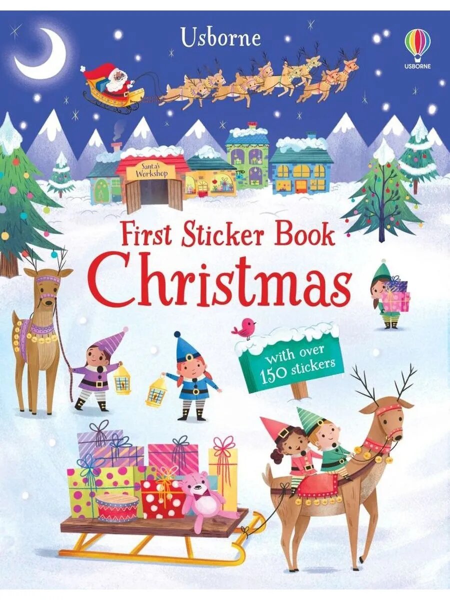 Usborne First Sticker Book Christmas наклейки | наклейки для творчества