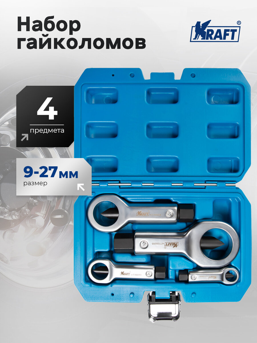 Набор гайколомов (9 - 27 мм) комплект 4 штуки в кейсе