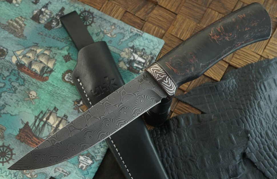 Уральская ножевая компания нож Шершень, клинок дамаск GDS-X50CrMoV15, рукоять композит