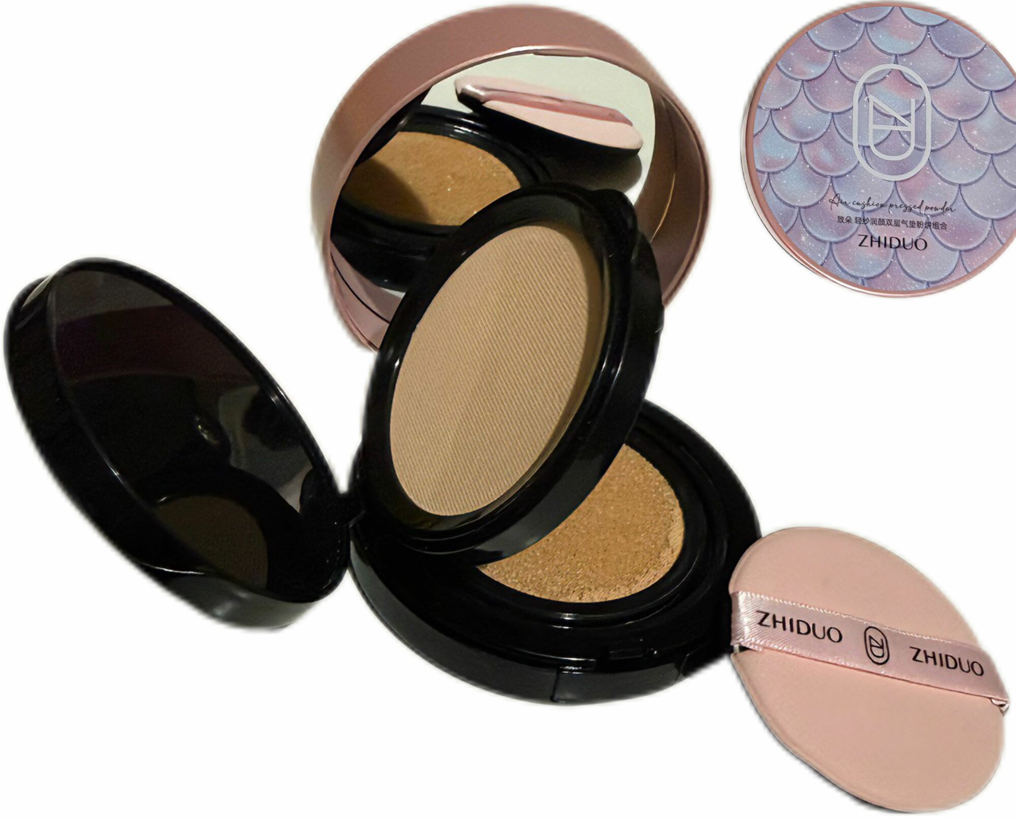 2 в 1 Тональный кушон для лица и Пудра компактная Zhiduo, 8гр и12гр