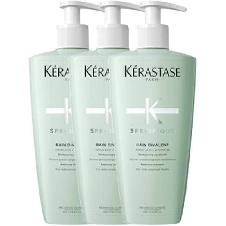 Шампунь женский KERASTASE Bain Divalent для жирных корней и сухих длины, 500ml*3