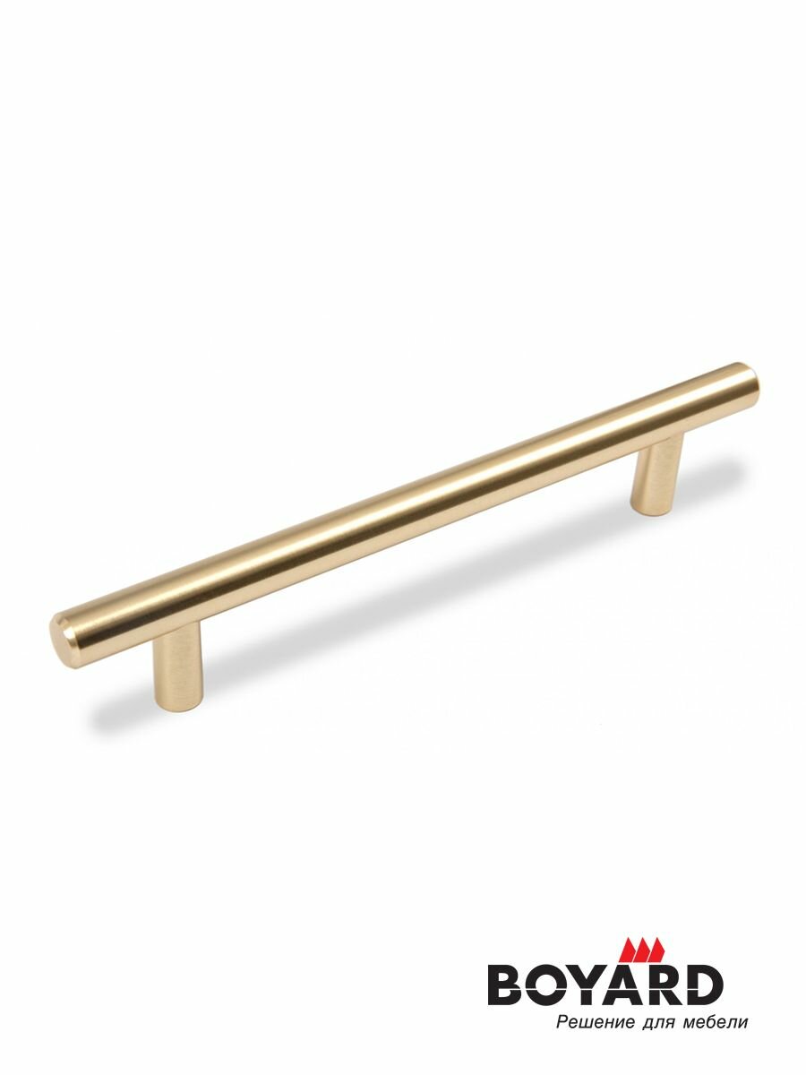 Мебельная ручка рейлинг длинна 178 мм Boyard BSG - Брашированное cатиновое золото RR002BSG.5/128