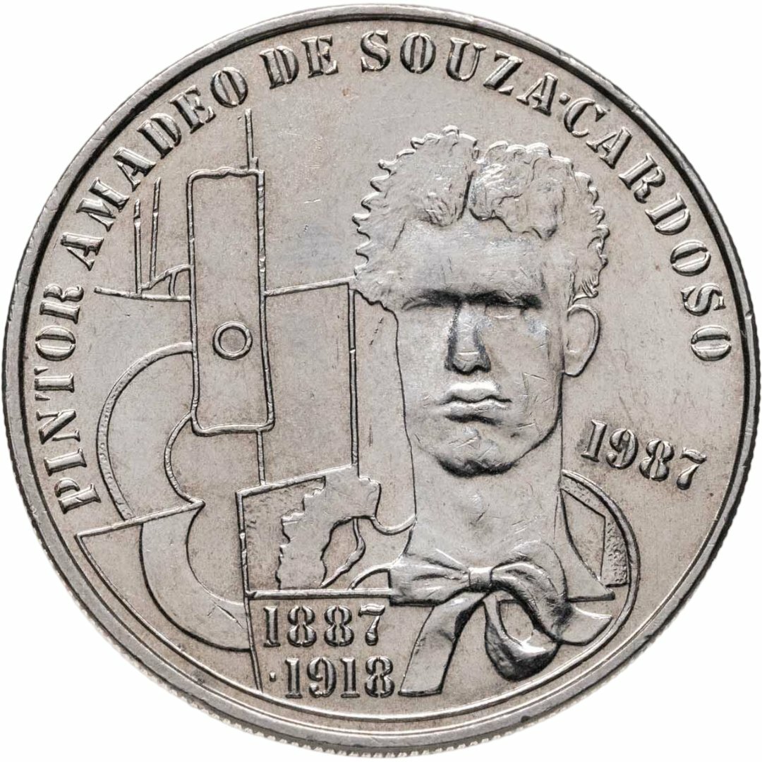 Португалия 100 эскудо escudos 1987 100 лет со дня рождения Амадеу ди Соуза-Кардозу, Мельхиор медь-никель, в сохранности UNC