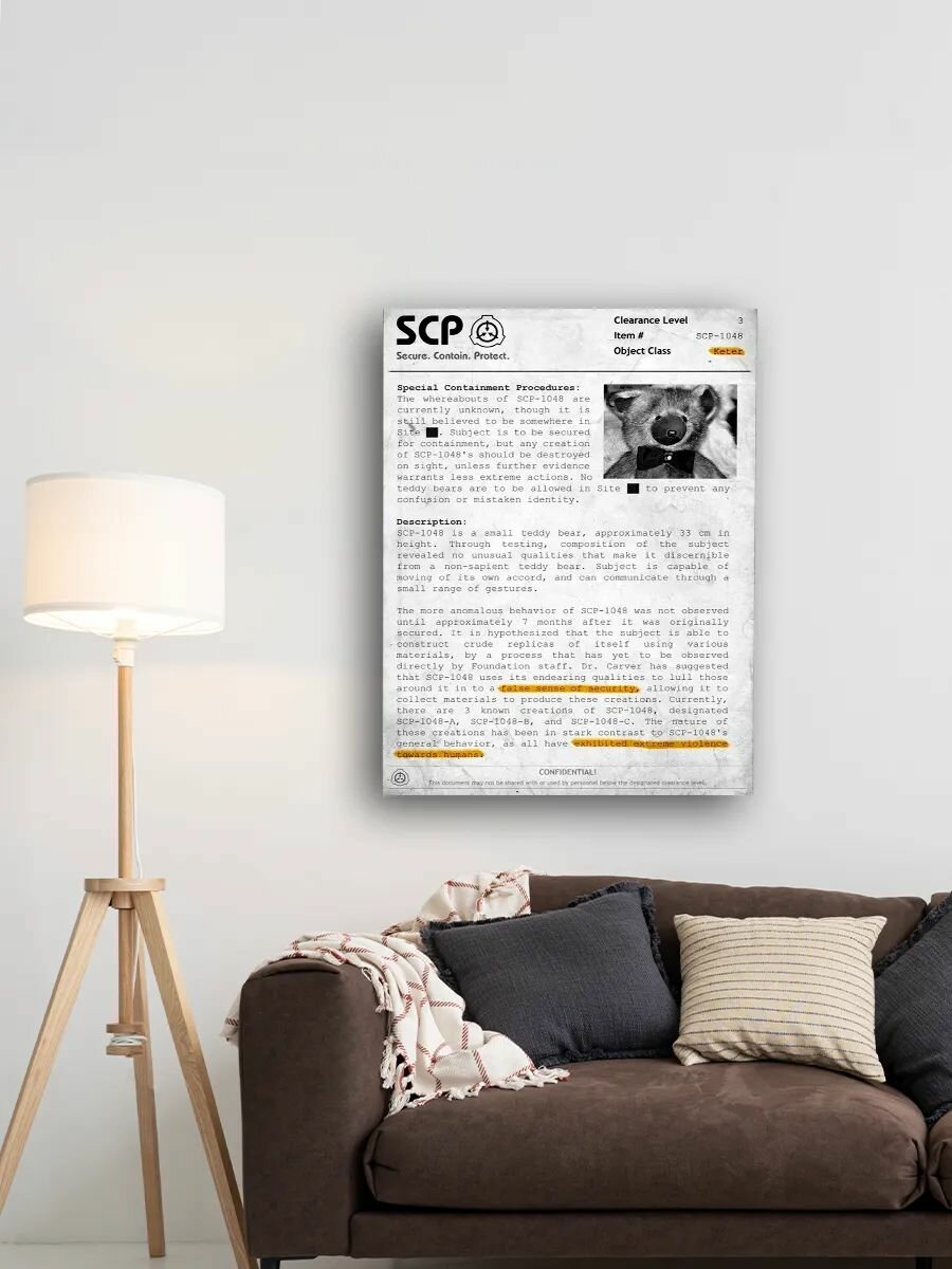 Постер на стену SCP Foundation, , плакат 1шт, А3 размер. — фото 1