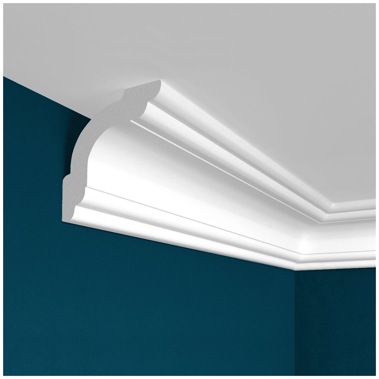 Потолочный карниз Perfect Plus, 50x50 мм, белый, полистирол, под покраску P42