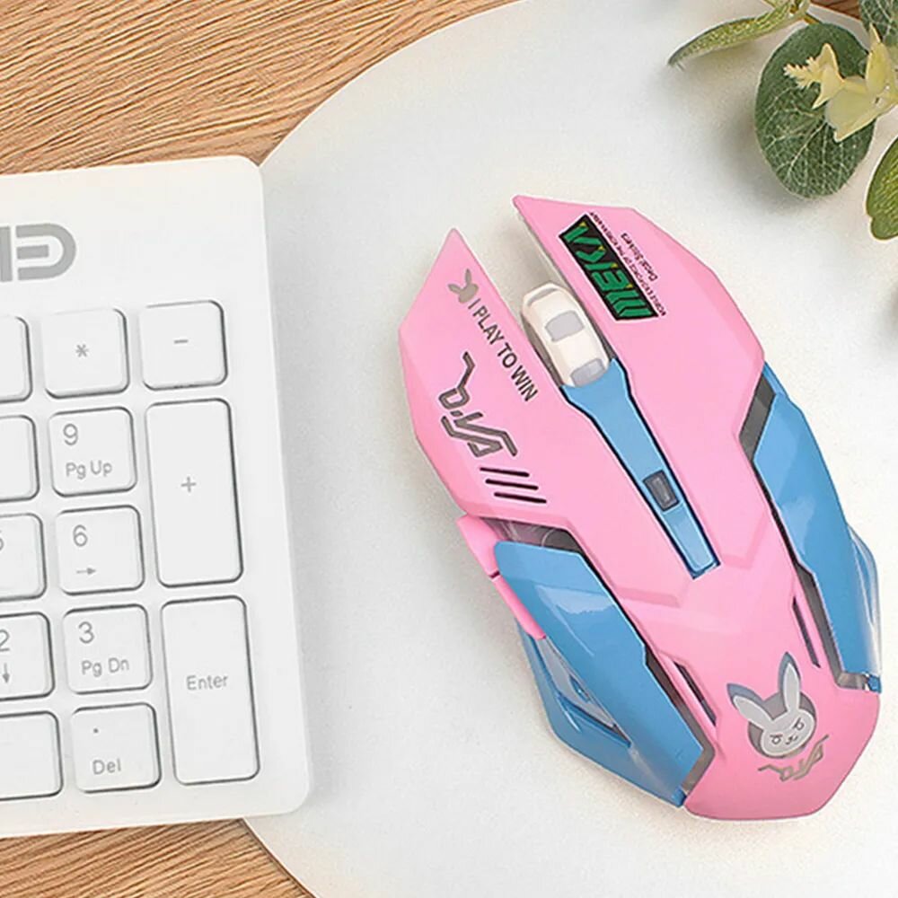 Мышь Sobebetter, беспроводная 2.4G, Bunny, Розовый/Голубой