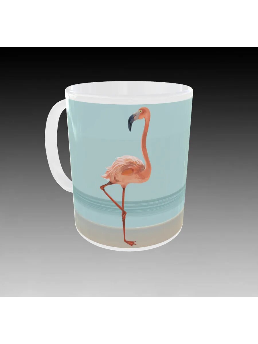 Кружка с принтом Фламинго
