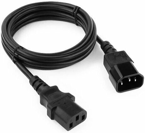 [Кабели силовые] Bion Кабель-удлинитель питания 1.8м, C13-C14 с заземлением, 0.75мм, 10А, черный [BXP-PC-189-VDE]